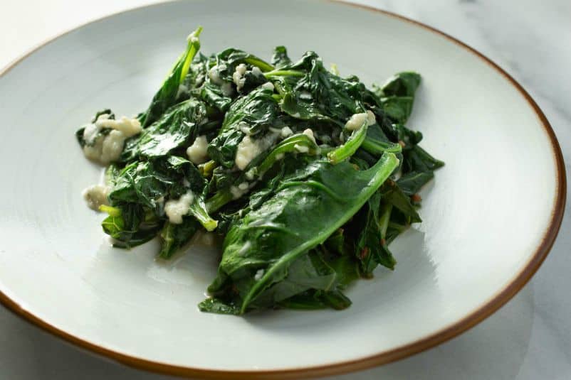 Wilted Spinach with Goat or Feta Cheese - The Scramble
