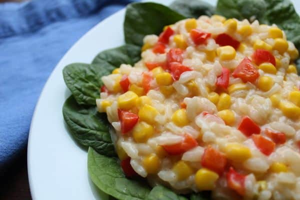 Creamiest Corn and Red Pepper Risotto - The Scramble