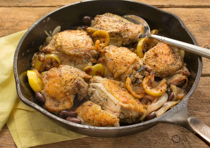 Pan-Fried Chicken with Charred Lemon and Caramelized Onions - The Scramble